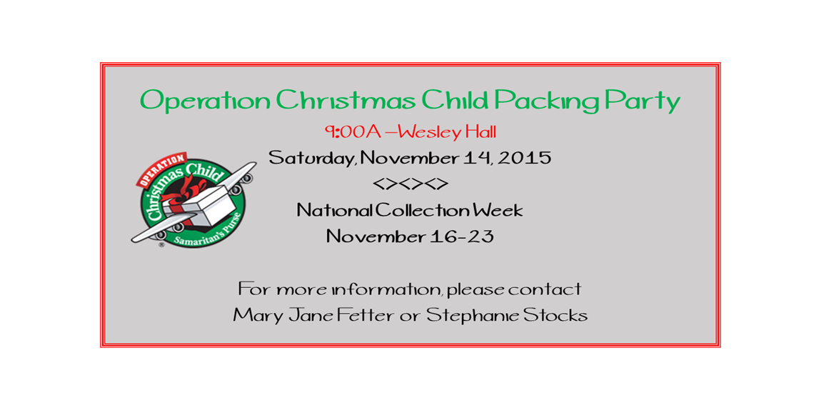 OCC 2015 slider packing party 2 a | Manchester Methodist Church