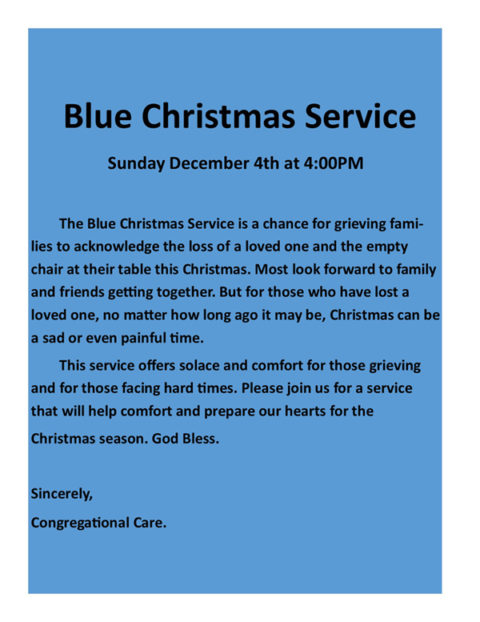 Blue Christmas Service | Manchester Methodist Church